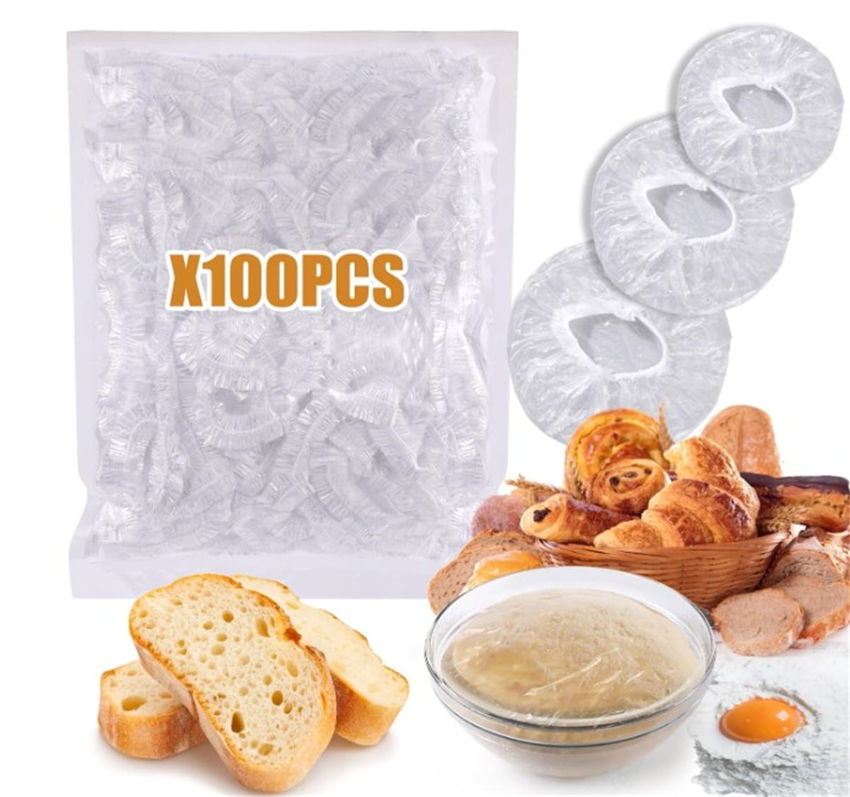 100 Pcs 10 Inch Elastic Food Covers,Bowl Covers for Bread Proofing ...