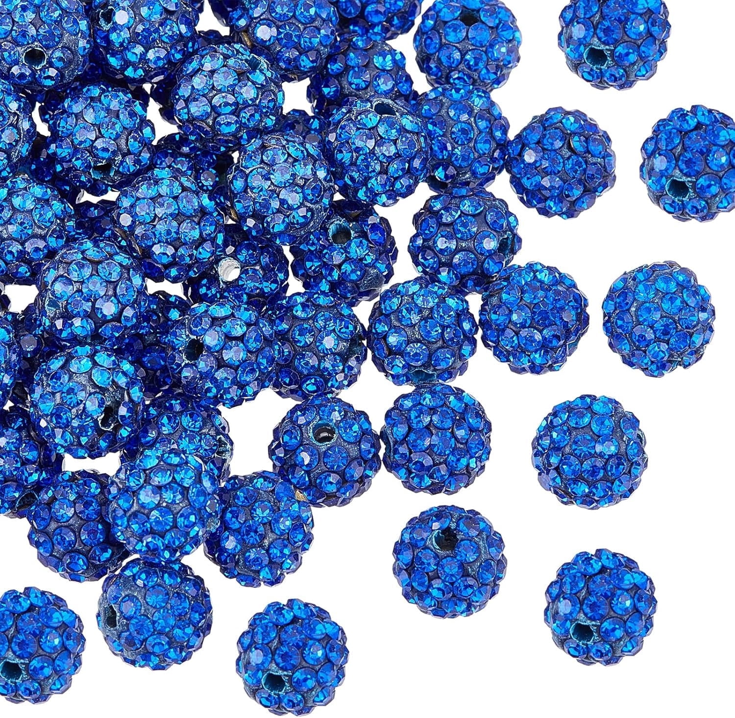 100 Pcs 10mm Clay Pave Disco Ball Czech Crystal Rhinestone Beads Charm ...