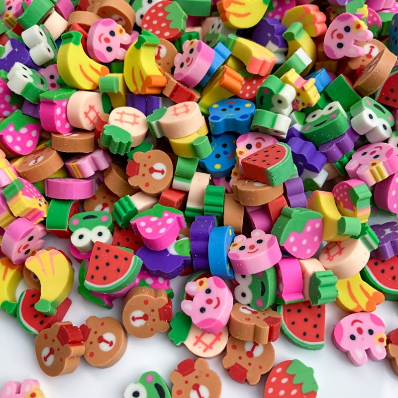100 Pcs 150Pcs Animal Fruit Erasers, 10 Styles In Random Colors, As ...