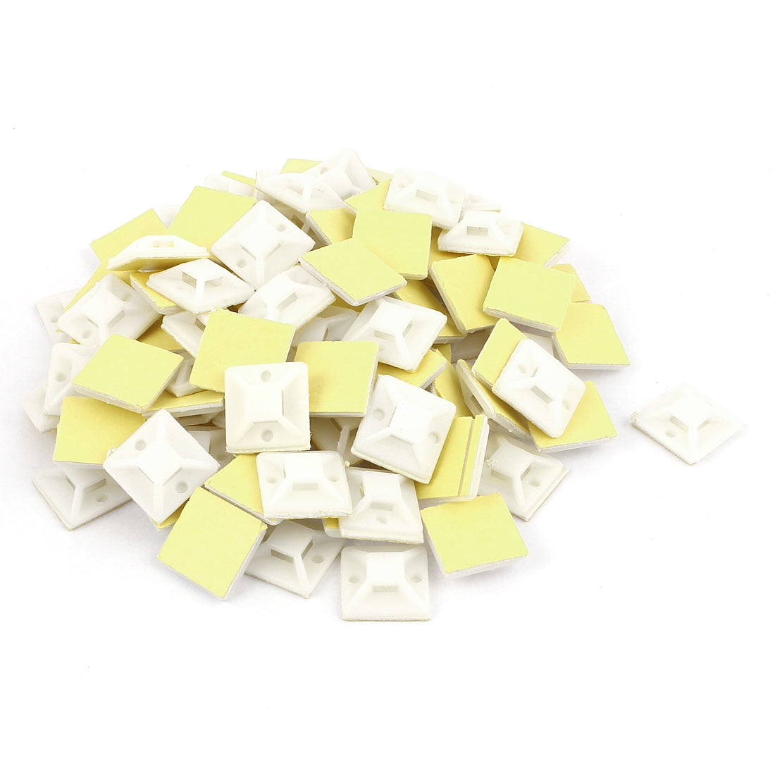 100 Pcs 19 x 19mm Square Self Adhesive Cable Tie Mount Base Holder ...