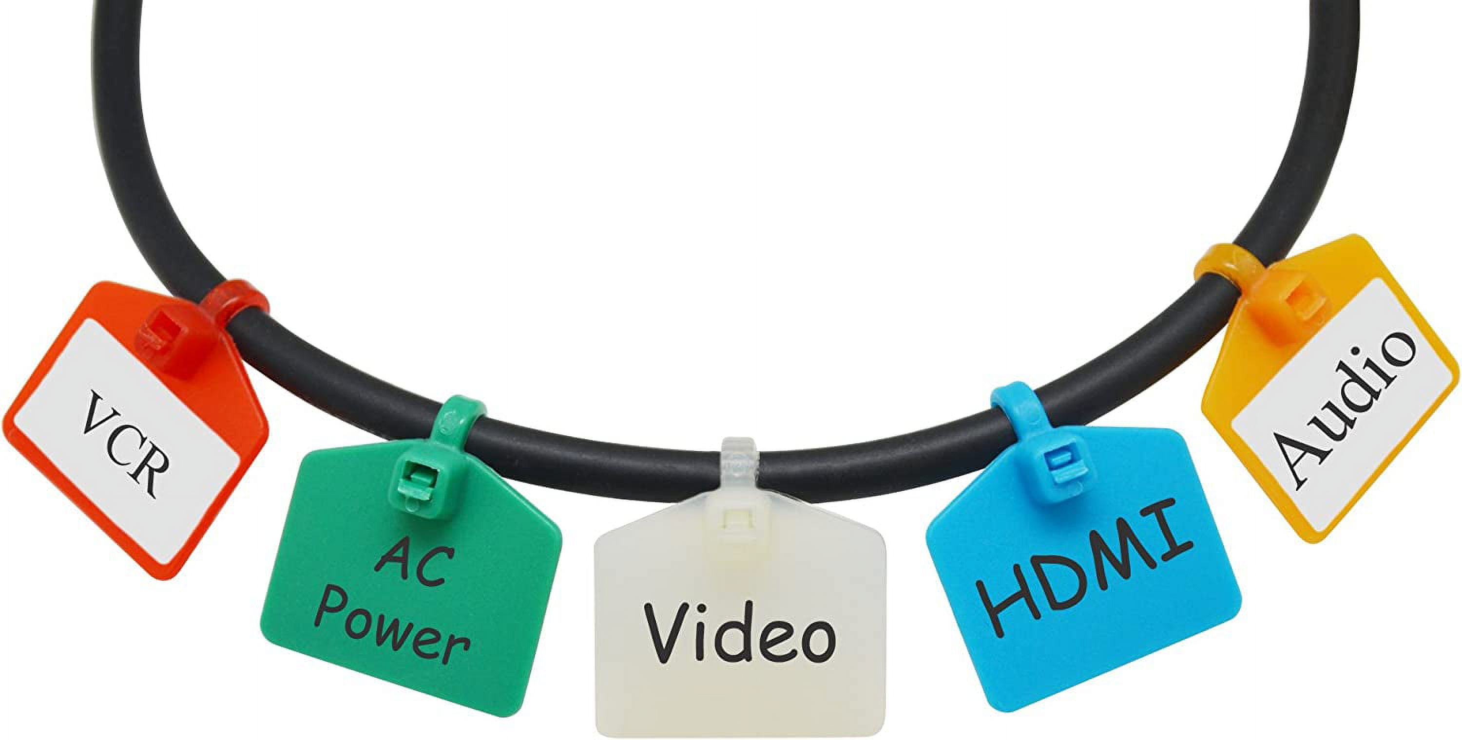 100 Pcs 2-3/4” Nylon Cable Zip Ties with Writable Tags, Assorted Colors ...