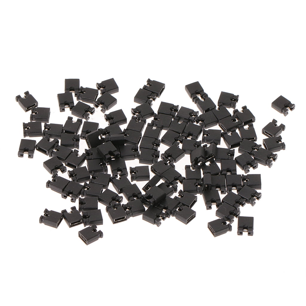 100 Pcs 2.54mm Standard Jumper Blocks Caps For Hard Drive CD DVD ...