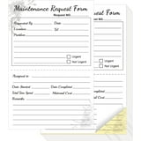 100 Pcs 2 Part Carbonless Maintenance Request Form Book 5.5 x 8.26 Inch ...