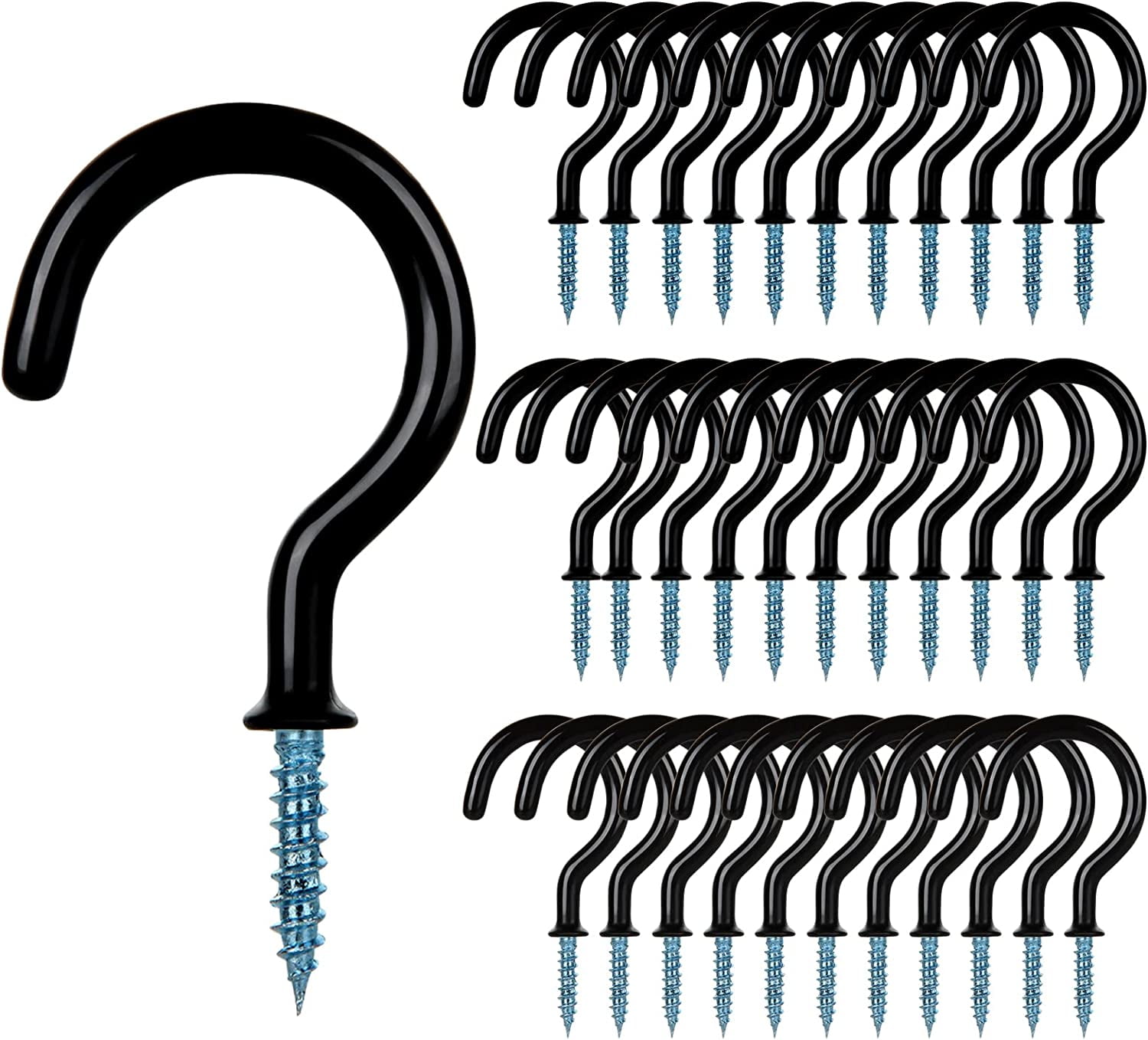 100 Pcs 2 inch Ceiling Hooks, Screw in Cup Hooks Heavy Duty, Vinyl ...