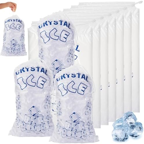 100 Pcs 20 lb Plastic Ice Drawstring Bag 28 x 14 Inch Drawstring Pack ...