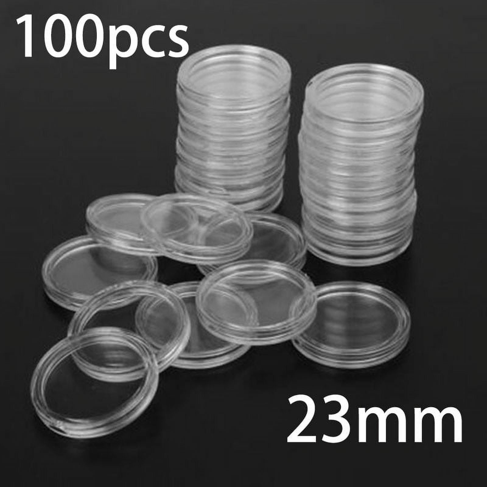 100 Pcs 23mm Clear Plastic Coin Capsules, Coin Collection Case for Coin ...