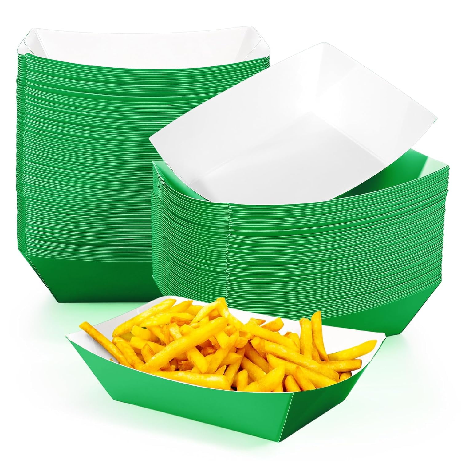 100 Pcs 2lb Paper Food Trays Boat 2lb Disposable Nacho Trays Kraft ...