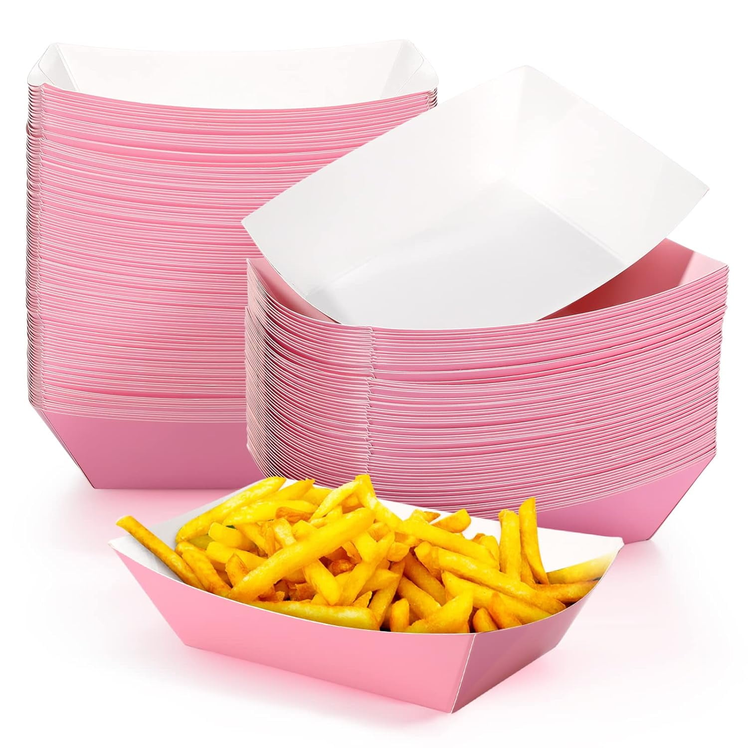 100 Pcs 2lb Paper Food Trays Boat 2lb Disposable Nacho Trays Kraft ...