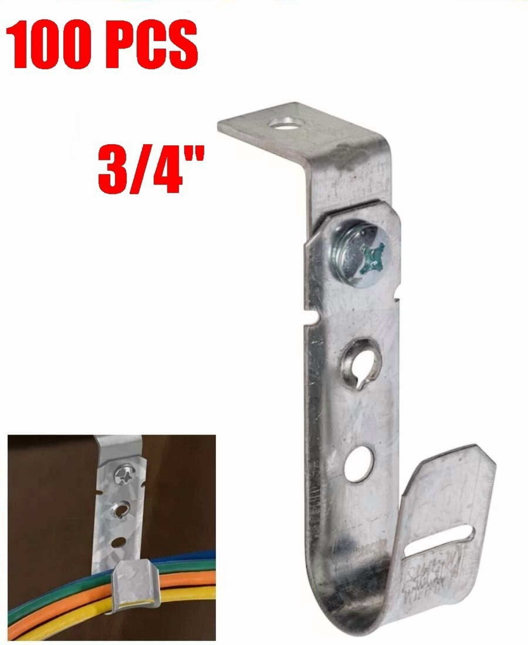 100 Pcs 3/4" J Hook Ceiling Mount Hanger CAT5/CAT6 Network Wire Cable ...