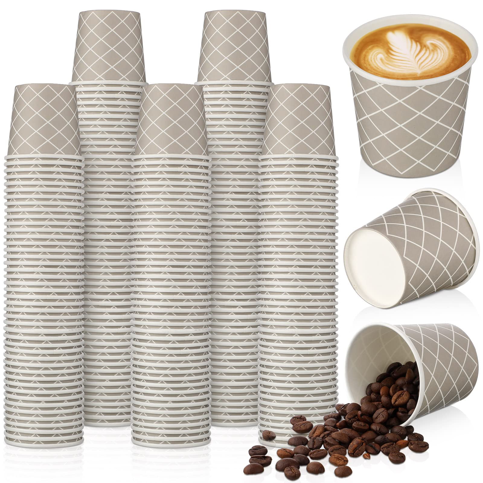 100 Pcs 3 oz Disposable Coffee Cups Small Paper Espresso Cups for ...