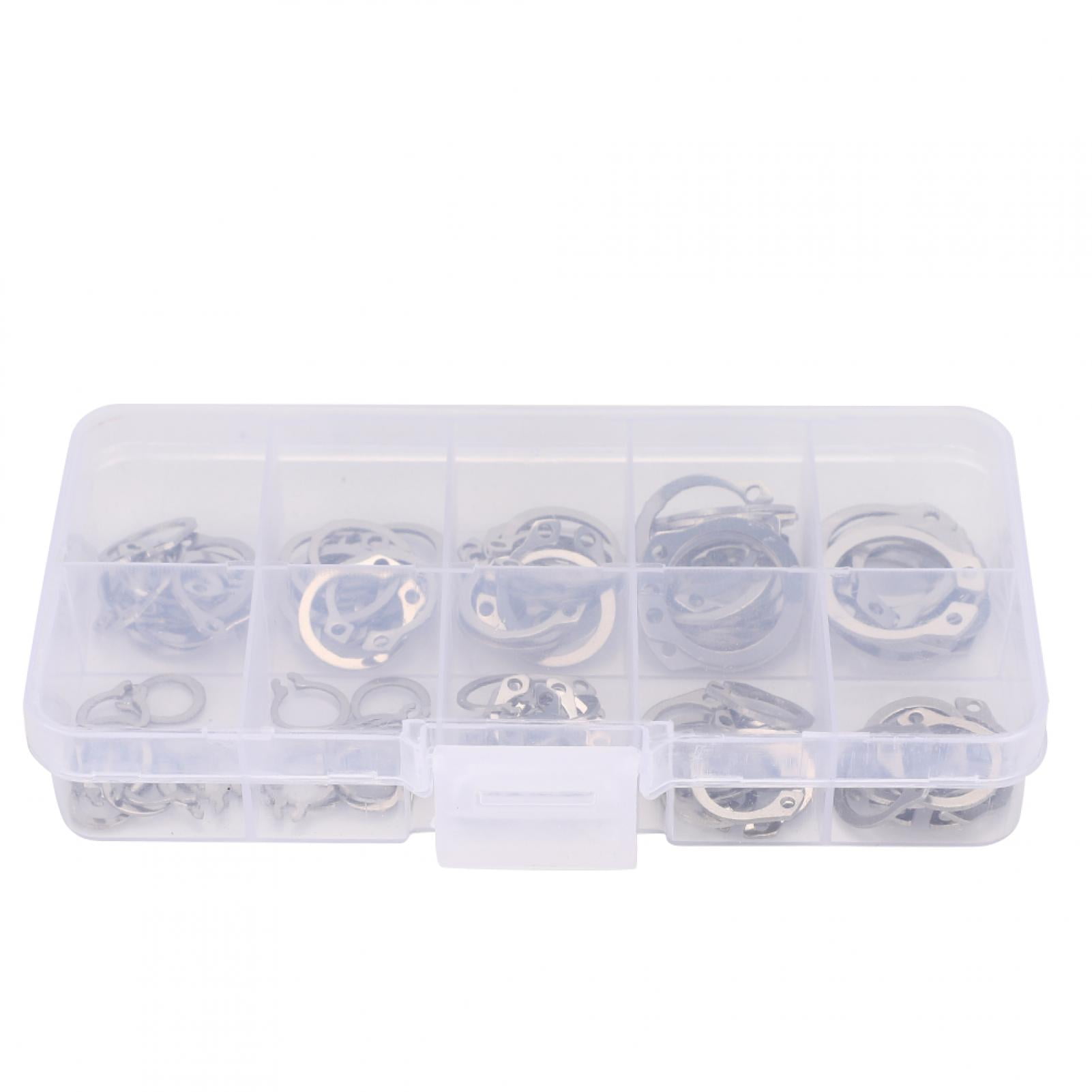 100 Pcs 304 Stainless Steel C Type Spring Elastic External Safety Snap ...