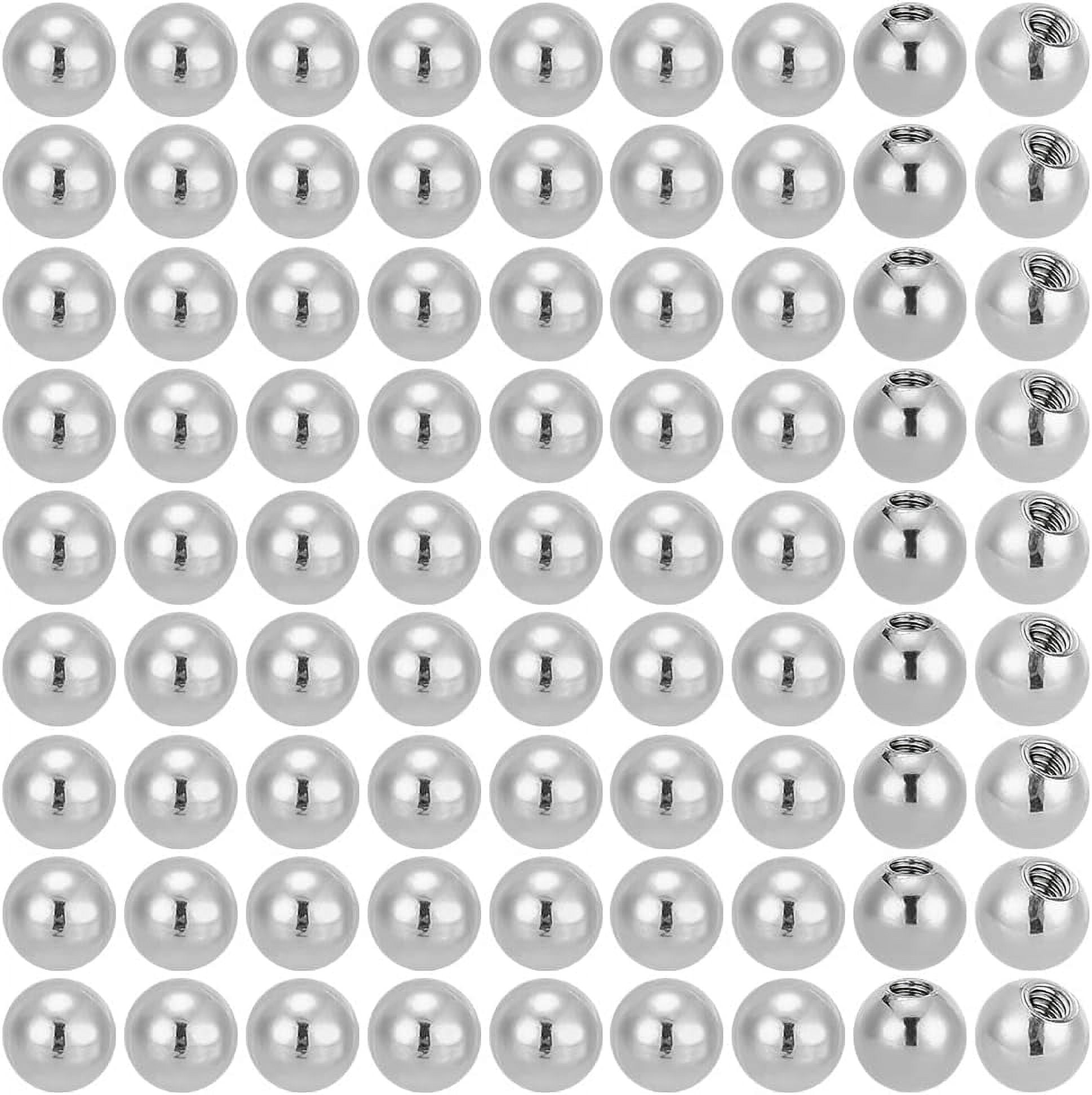 100 Pcs 304 Stainless Steel Earring Nuts, Round Ball Earring Backs ...