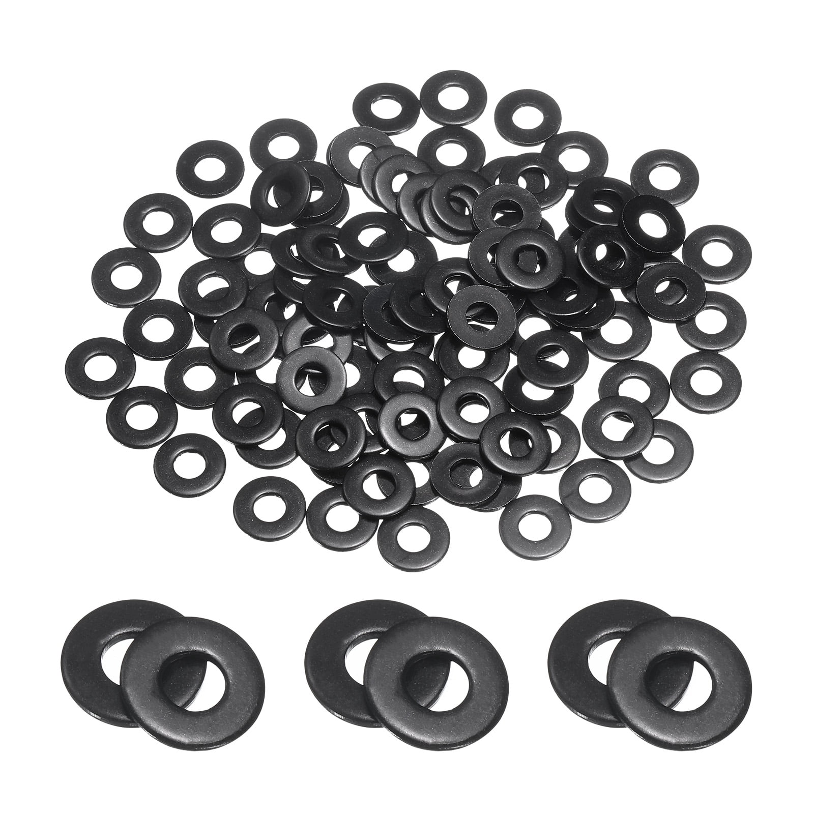 100 Pcs 304 Stainless Steel Flat Washers, 4mm ID x 9.4mm OD x 1mm Thick ...