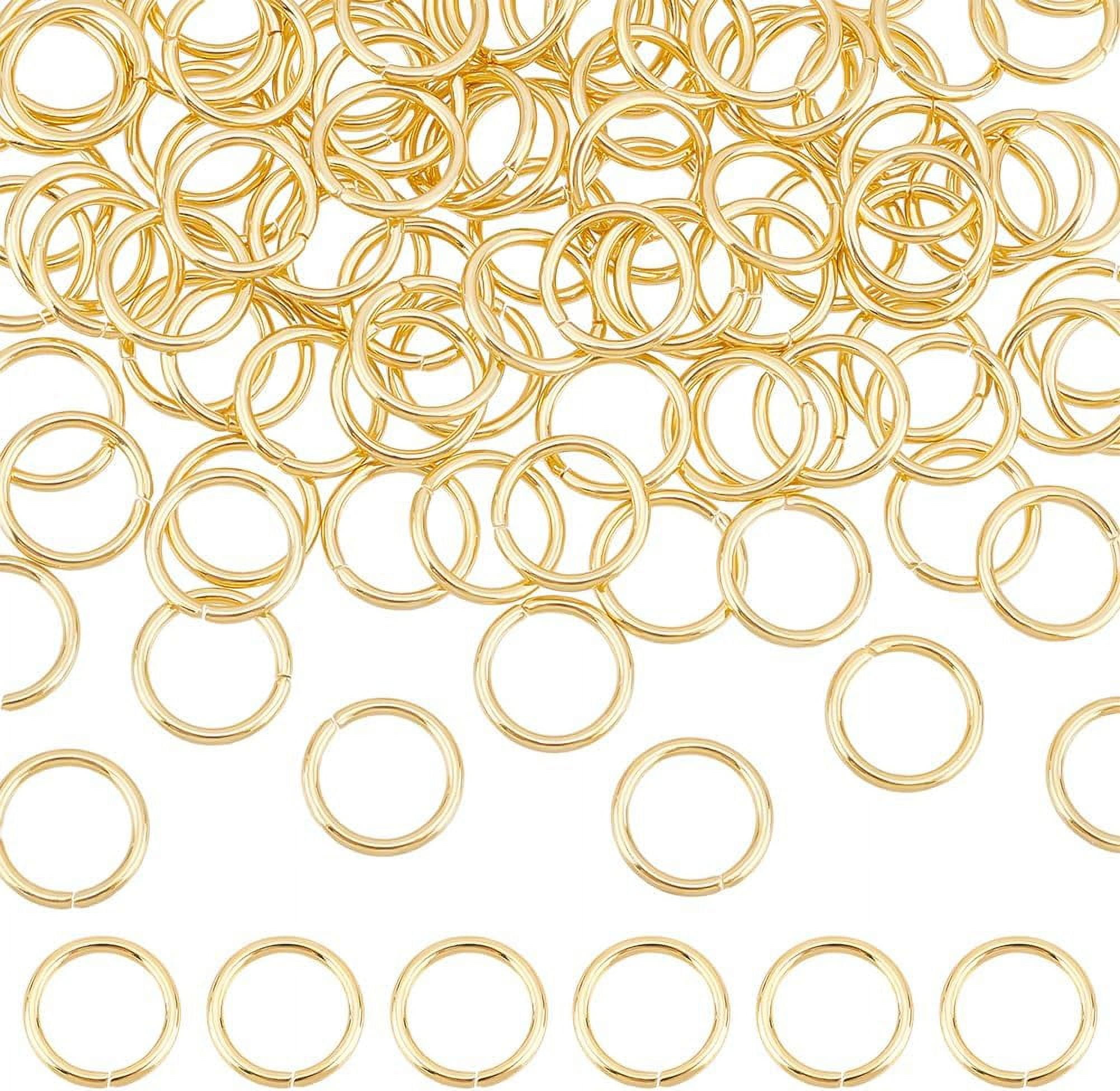 100 Pcs 304 Stainless Steel Open Jump Rings 13mm Round Gold Plated ...