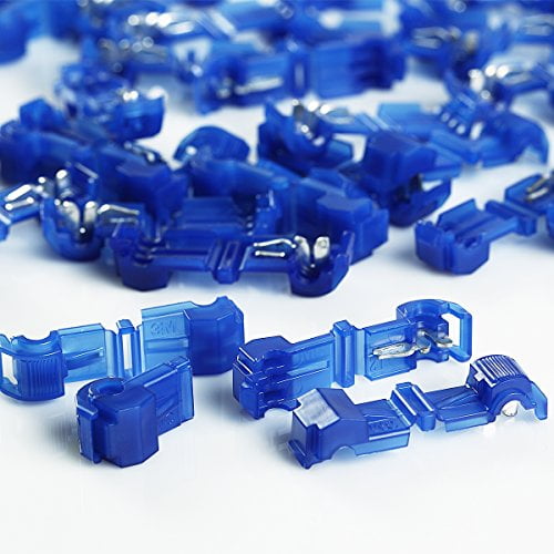 100 Pcs 3M 952 T-TAP Quick Disconnect Wire Connector Blue 16-14 Ga ...