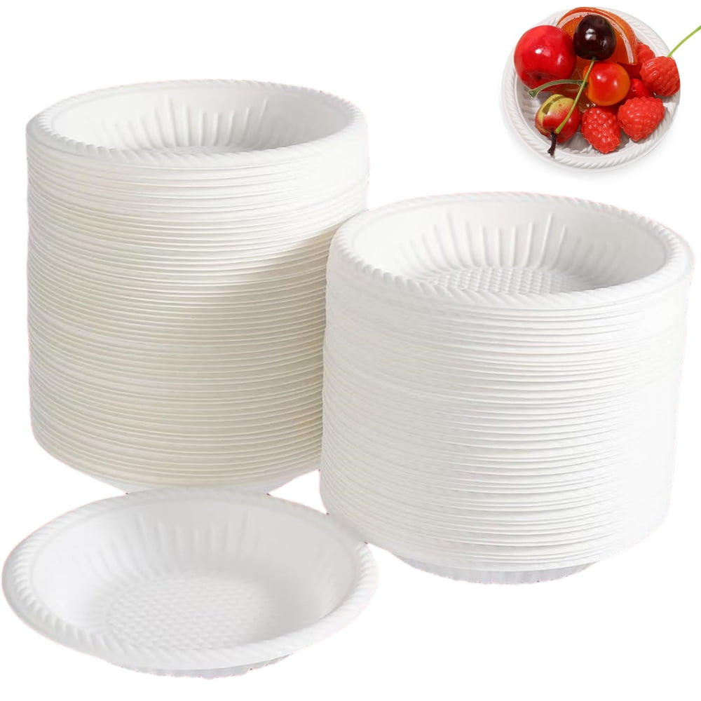 100 Pcs 4" Small Appetizers Paper Plates,Round Paper Starch Plates ...