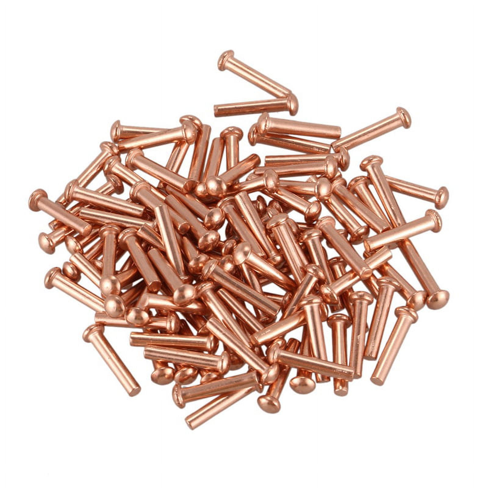 100 Pcs 5/64inch x 25/64inch Round Copper Solid Rivets Fasteners ...