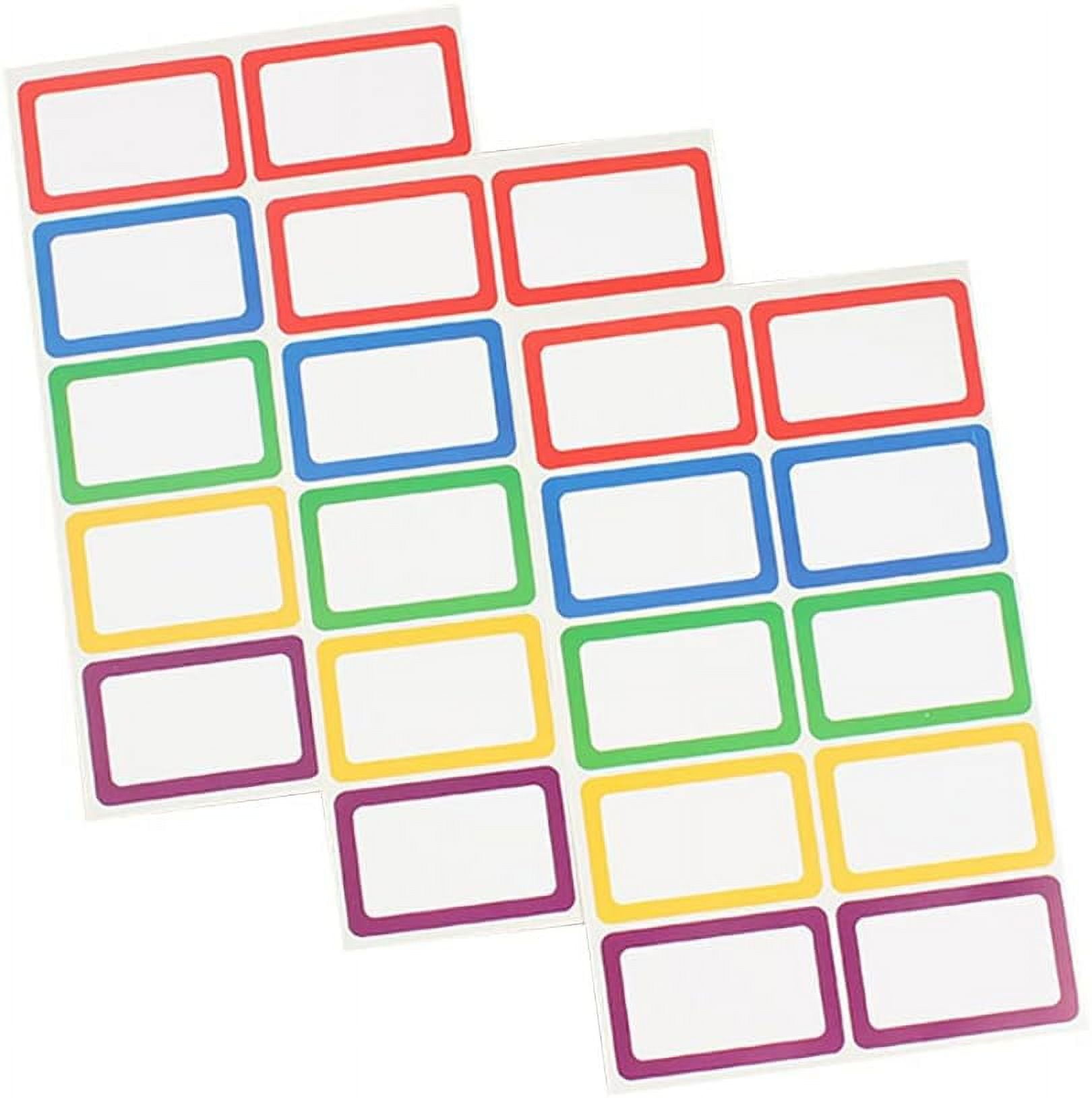 100 Pcs 5 Colors Name Tag Stickers Colorful Blank Labels Stickers Cute ...