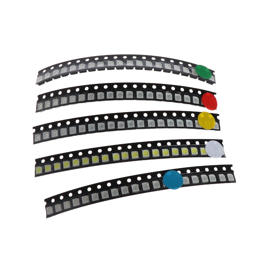 100 Pcs 5 Colors SMD 3528 1210 LED Light Red Green Blue Yellow White ...