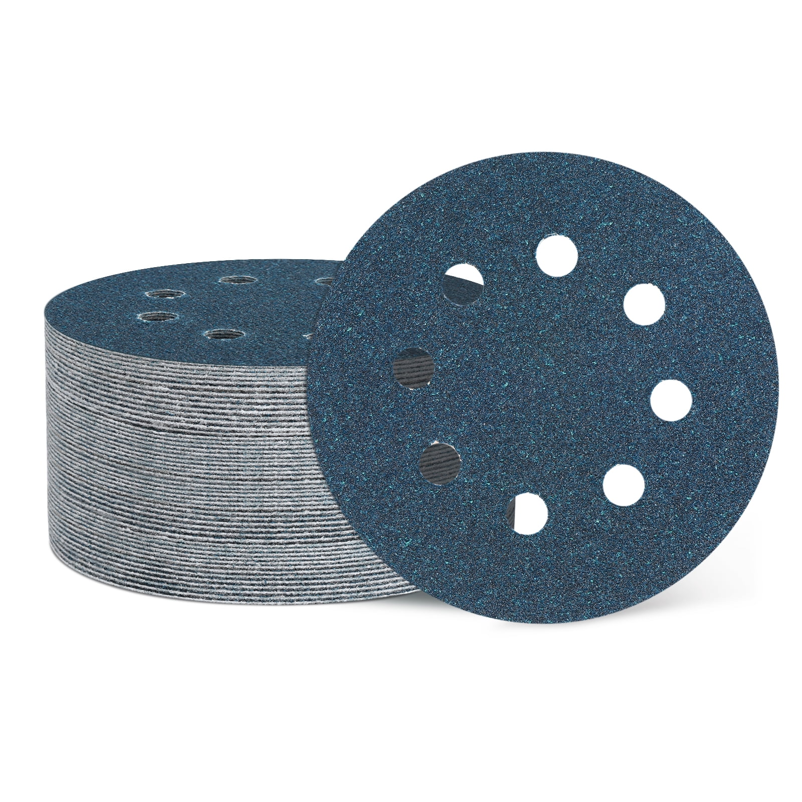 100 Pcs 5 Inch Sanding Disc 8 Hole 80 Grit Hook and Loop Sandpaper ...