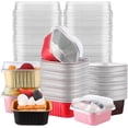 100 Pcs 5 oz Mini Square Aluminum Foil Baking Pans with Lids ...