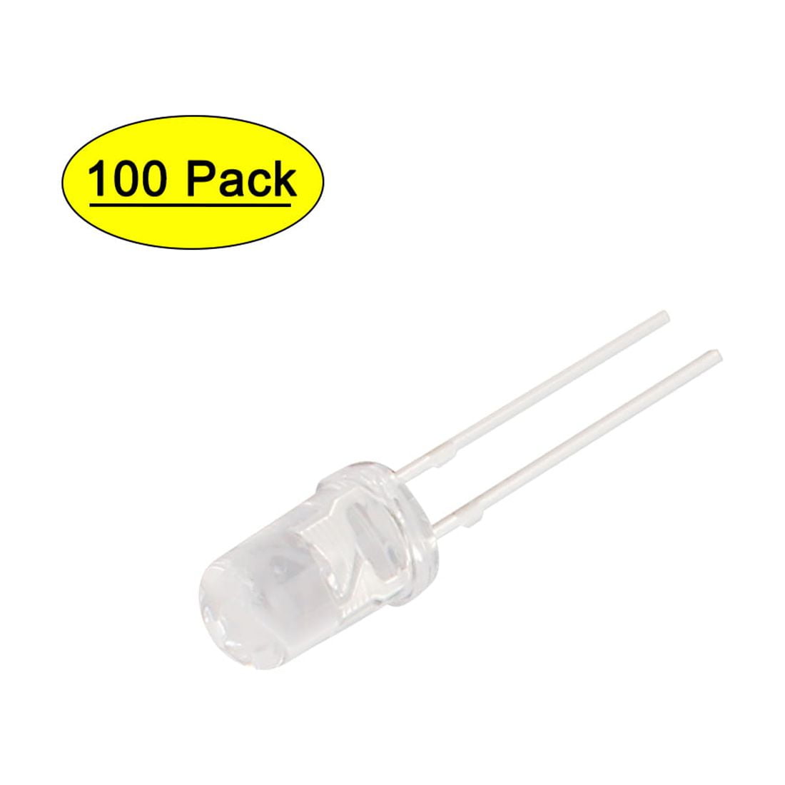 100 Pcs 5mm Round Head Red Diffused Light Emitting Diode Lamp LEDs ...