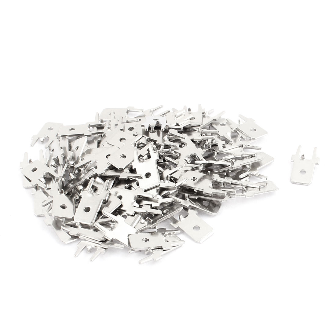 100 Pcs 6.3mm Dia Male Insulated Crimp Spade PCB Male Terminal Fasten ...