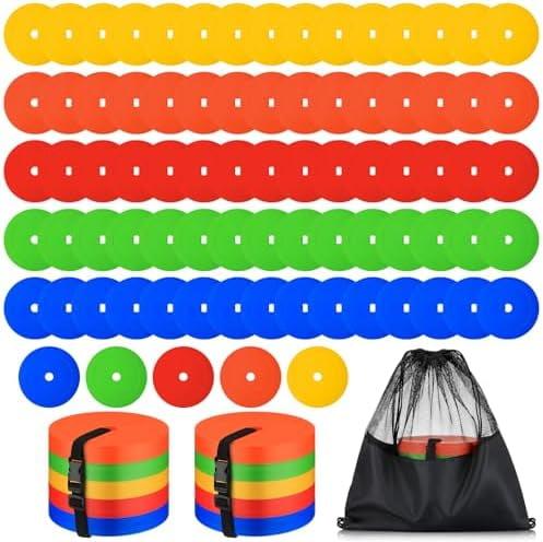 100 Pcs 6 inch Flat Cones Spot Markers Non-Skid Floor Hole Soccer Cones ...