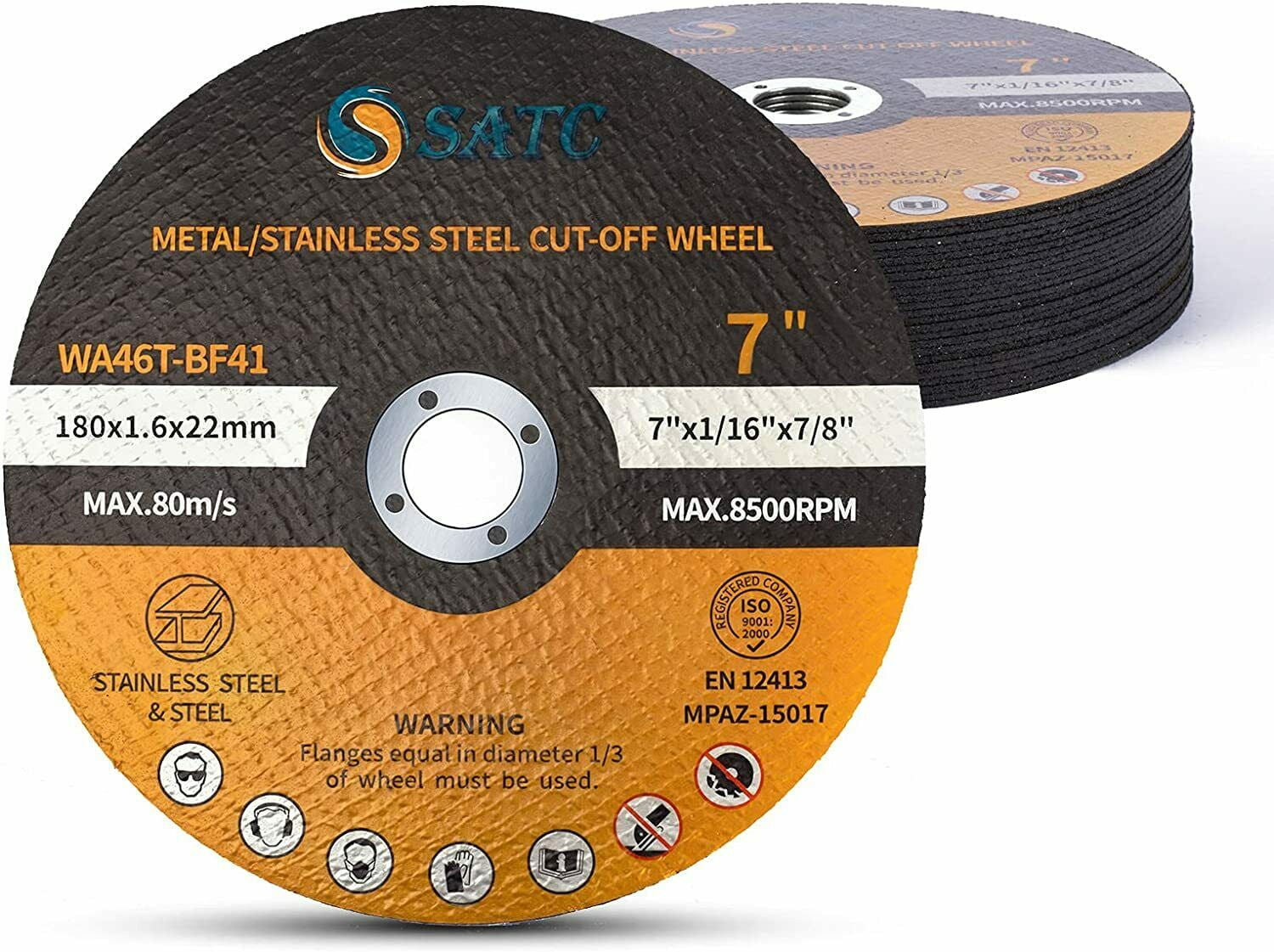 100 Pcs 7 In Cut Off Wheels for Metal and Stainless Steel Cutting Discs ...