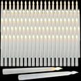 100 Pcs 8.5 Inch White LED Flameless Taper Candles Battery Operated ...