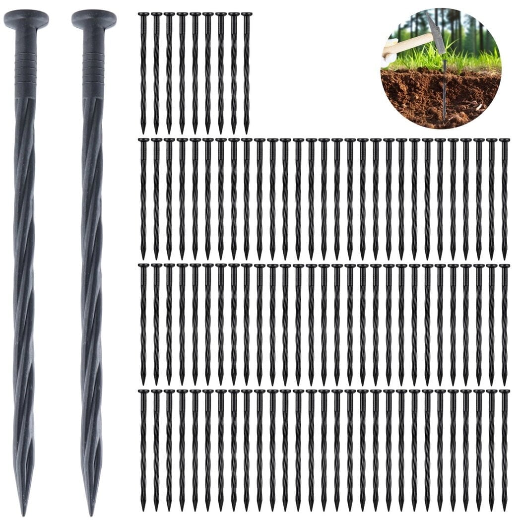 100 Pcs 8 Inch Plastic Landscape Edging Anchoring Stakes,Garden Lawn ...