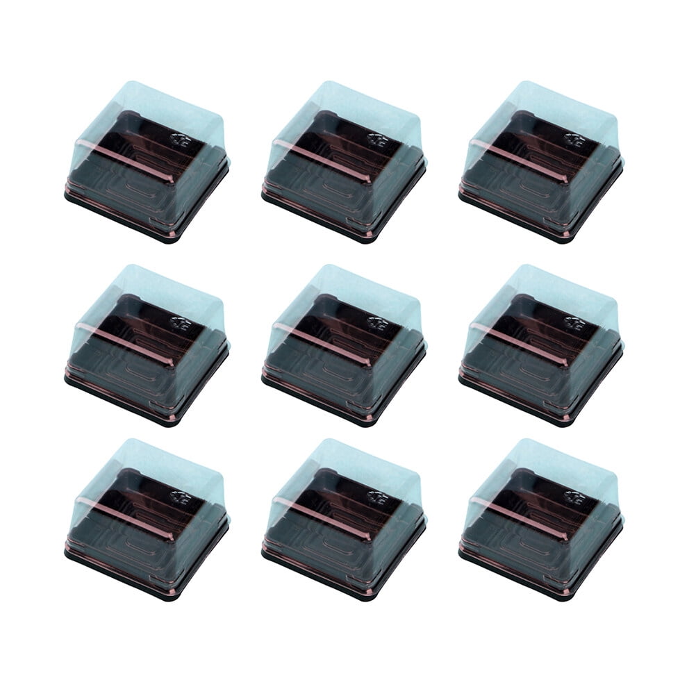 100 Pcs 80g Plastic Square Cake Boxes Moon Cake Tray Food Gift ...