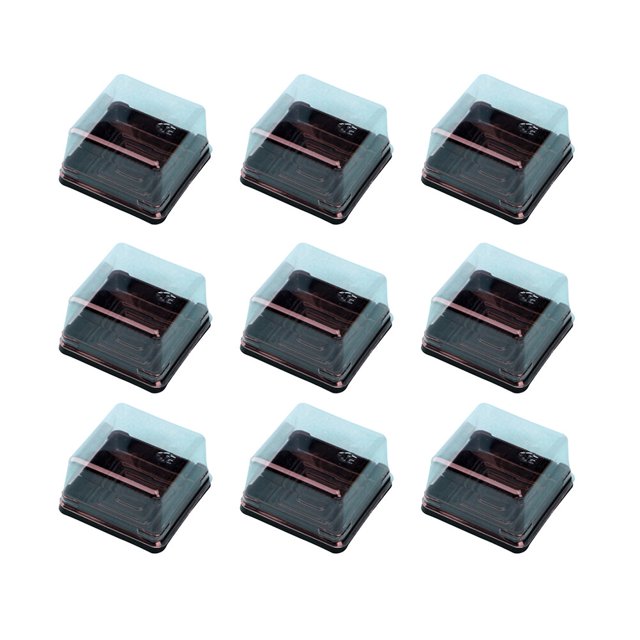 100 Pcs 80g Plastic Square Cake Boxes Moon Cake Tray Food Gift ...