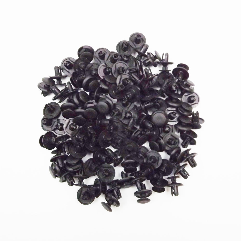 100 Pcs 91501-S04-003 Black Nylon Rivet Bumper Fender Trim Retainer ...