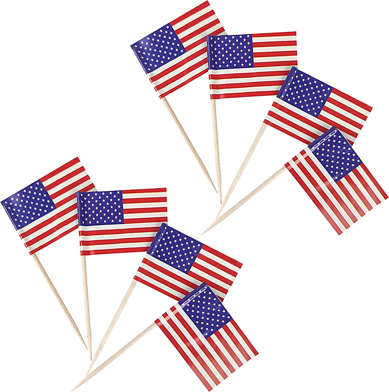 100 Pcs American Toothpick Flags,Cupcake Toppers American Flag, Food ...