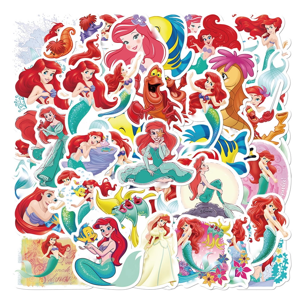 100 Pcs Ariel Princess Sticker Stickers Mixed Pack,Cartoon Characters ...