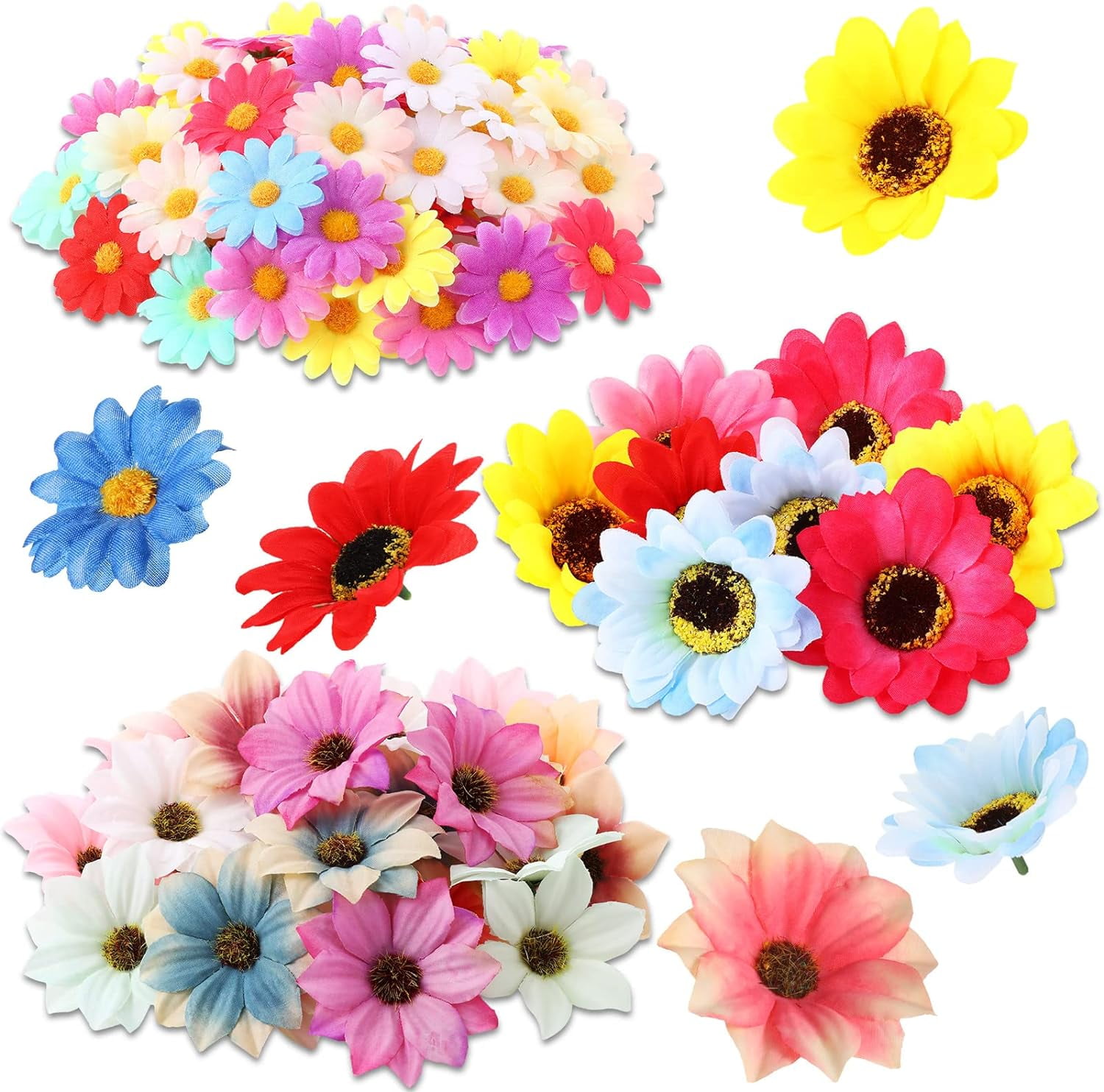 100 Pcs Artificial Flowers for Crafts Small Silk Flowers Fake Flowers ...