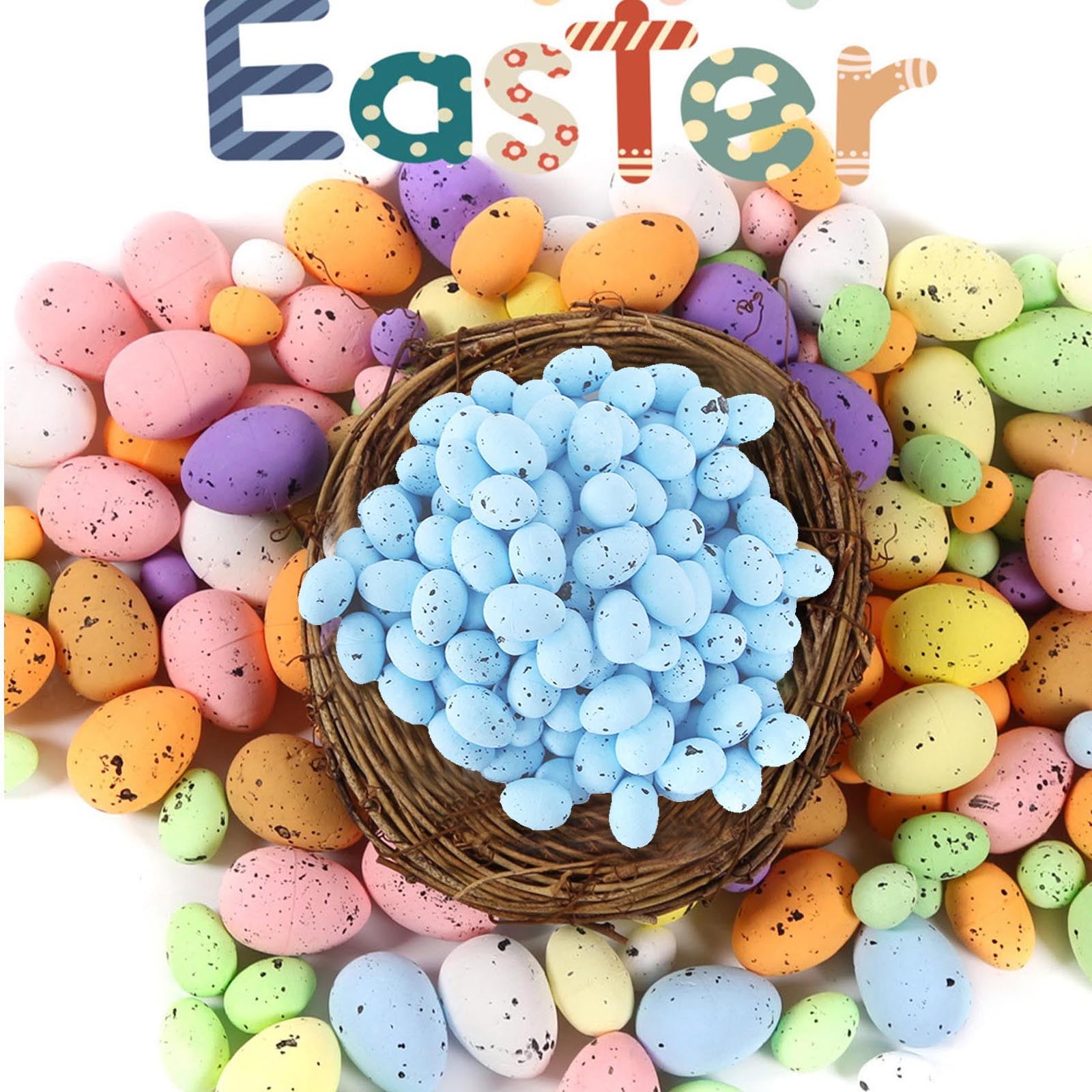 100 Pcs Artificial Mini Easter Eggs Decoration 0.71 inch Realistic ...
