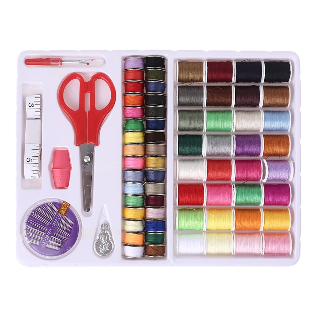 100 Pcs Assorted Colors Needle and Thread for Sewing Prewound Bobbin ...