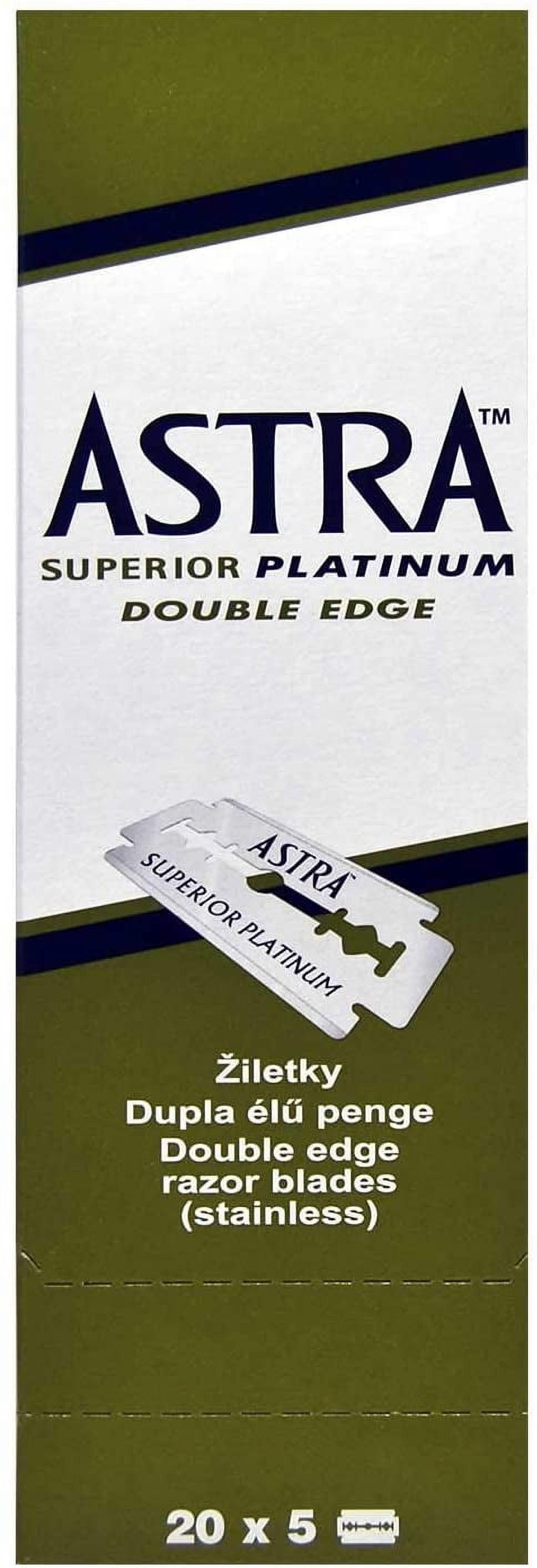 Astra Superior Platinum Double Edge Razor Blades, 100 Count, Stainless ...