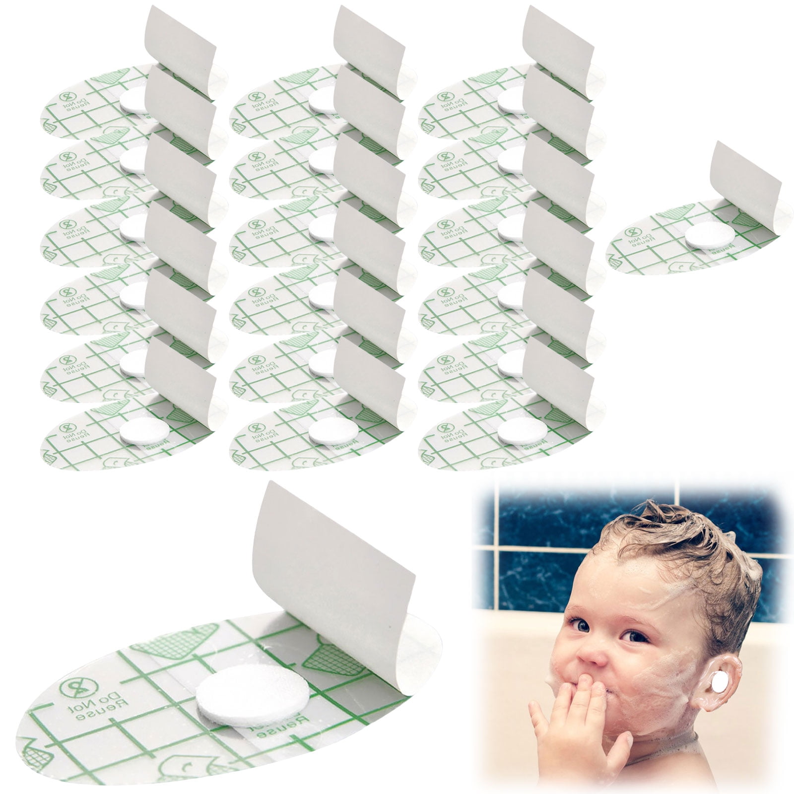 100 Pcs Baby Ear Covers for Bath Waterproof Ear Protection Plugs for ...