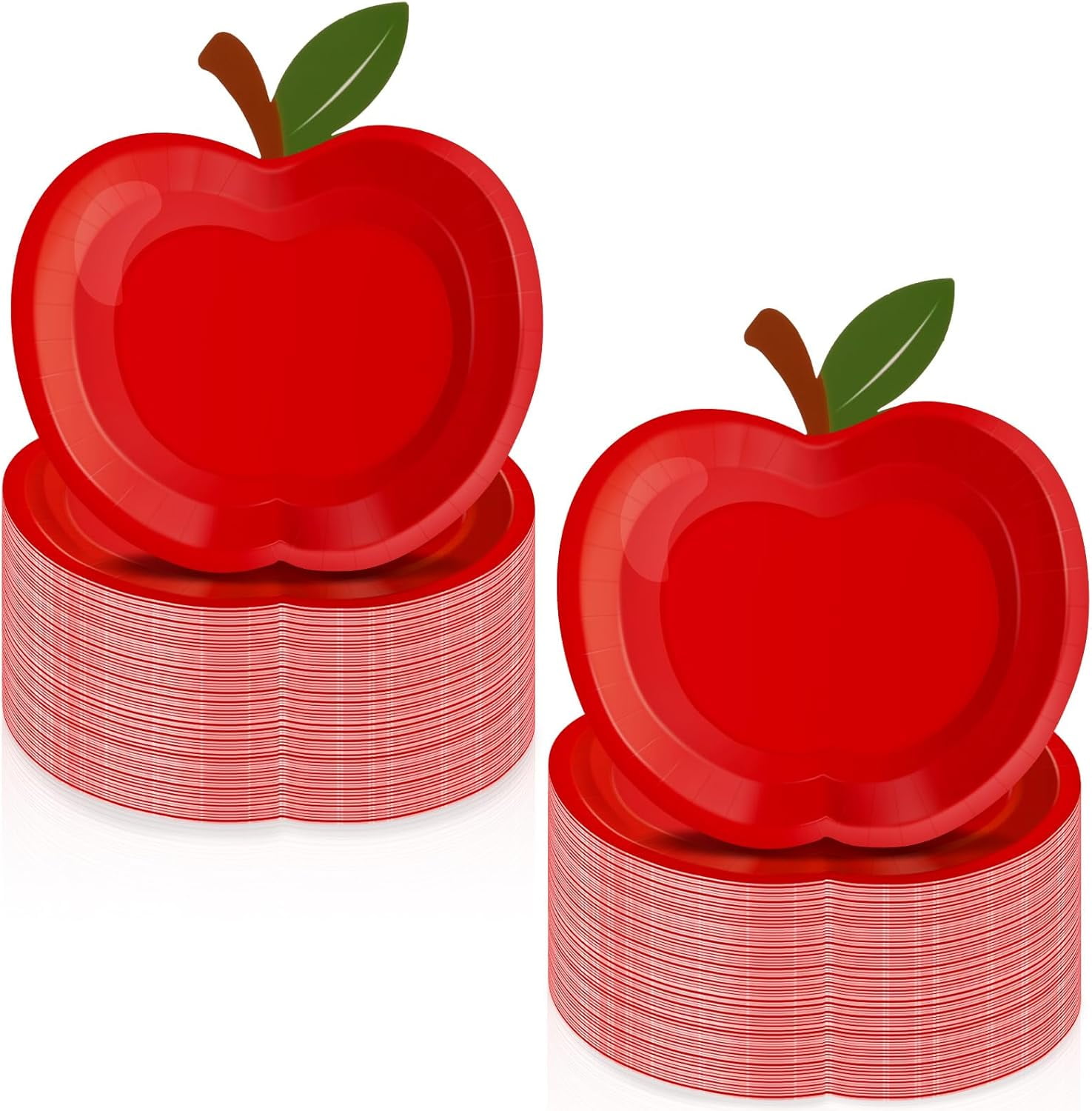 100 Pcs Back to School Supplies Red Apple Plates First Day of School ...