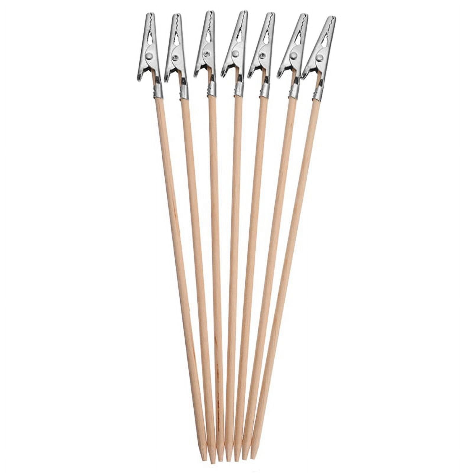 100 Pcs Bamboo Alligator Clamp Clips Stick Long- Tailed Alligator Clip ...