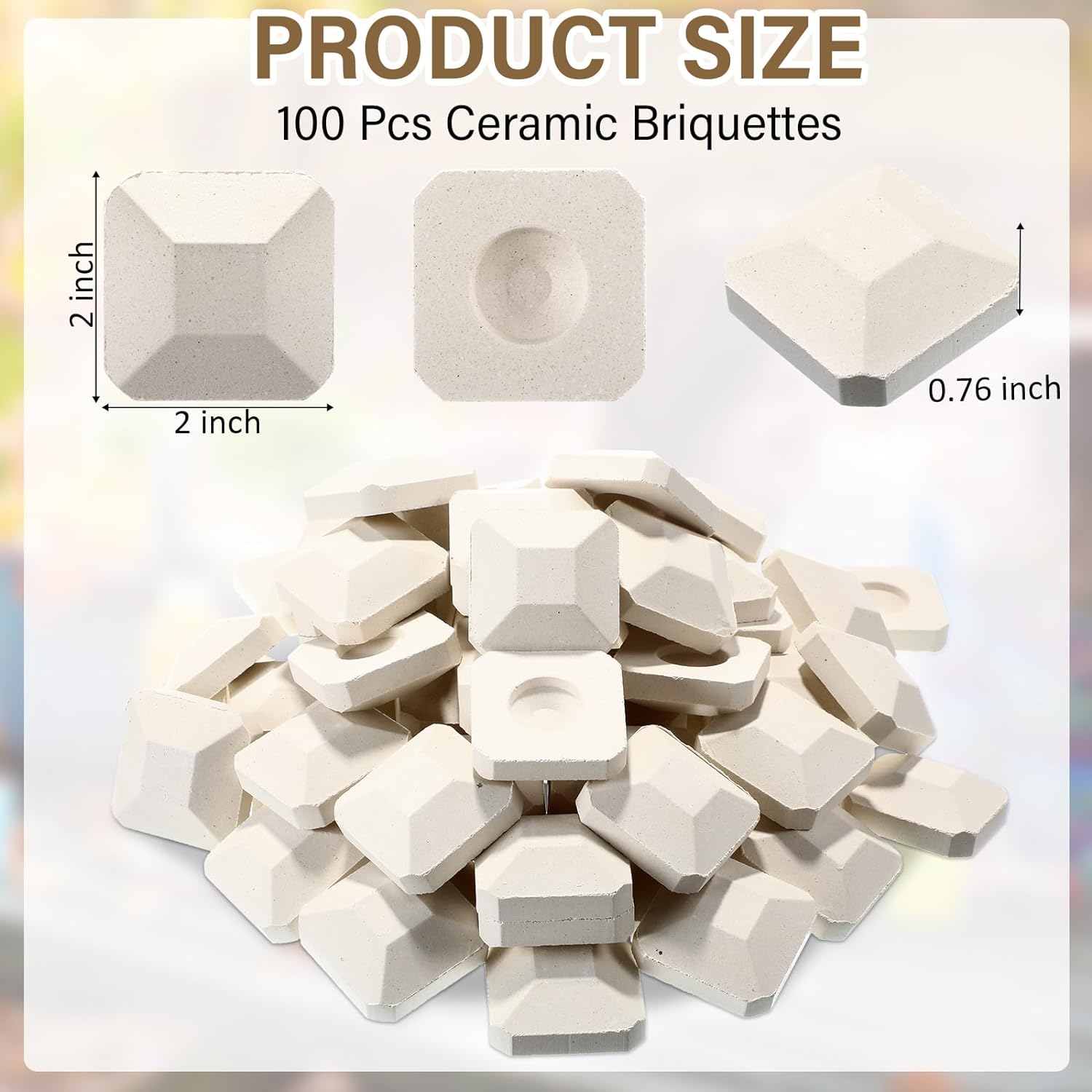 100 Pcs Barbecue Ceramic Briquettes Gas Grill Ceramic Bricks ...