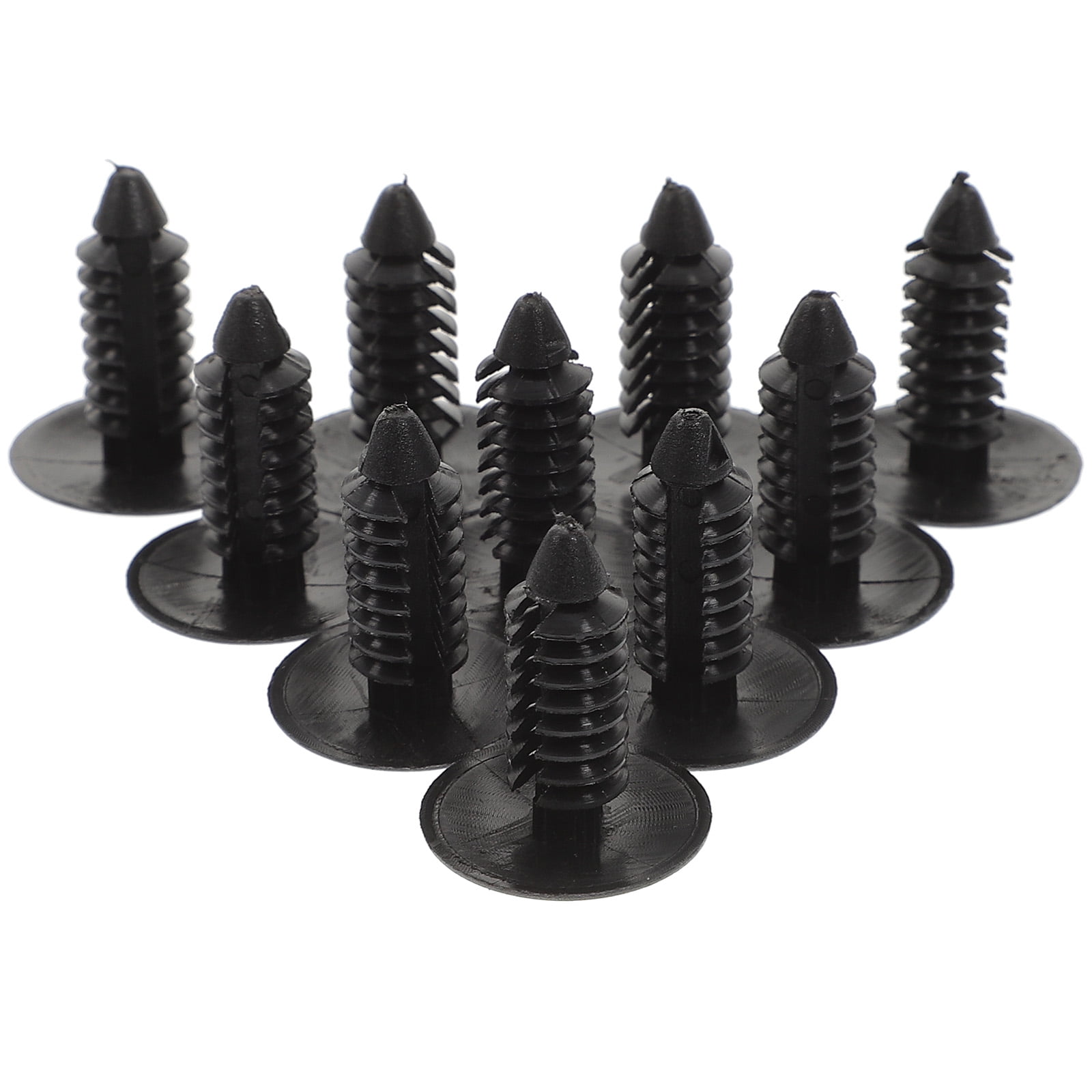 100 Pcs Barbed Buckle Connector Fasteners Cars Automotive Rivets Black ...
