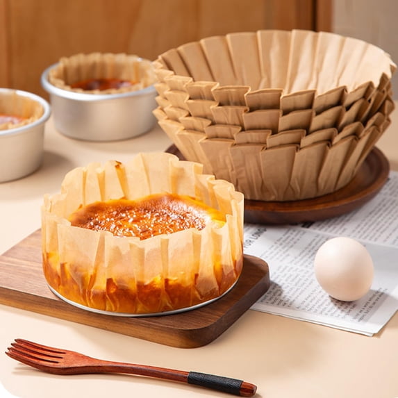 100 Pcs Basques Cake Paper, 6 Inch Round Parchment Paper, Non-Stick ...