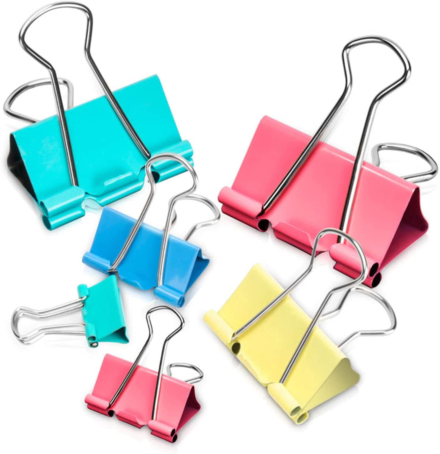 100 Pcs Binder Clips Assorted Sizes - Premium Tempered Steel Clips for ...