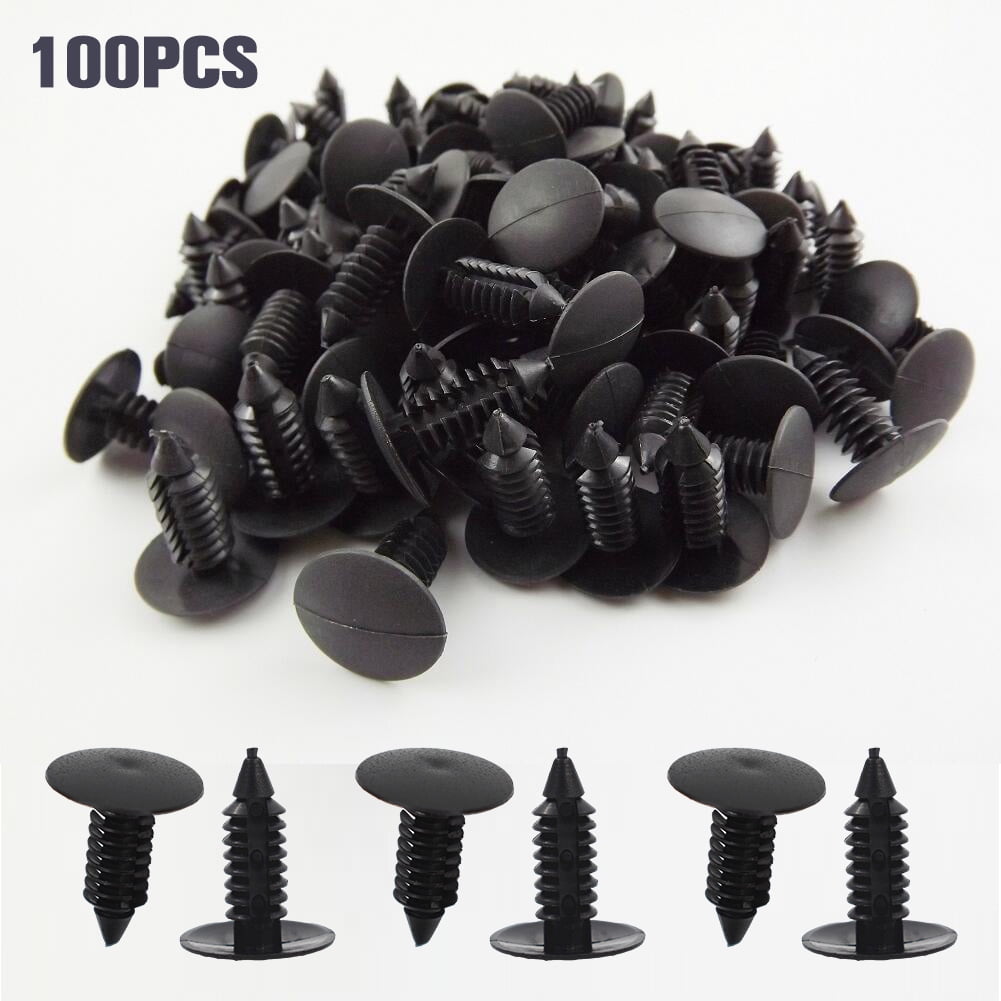 100 Pcs Black 8mm 0.3in Hole Plastic Rivets Retainers Screw, Car Push ...