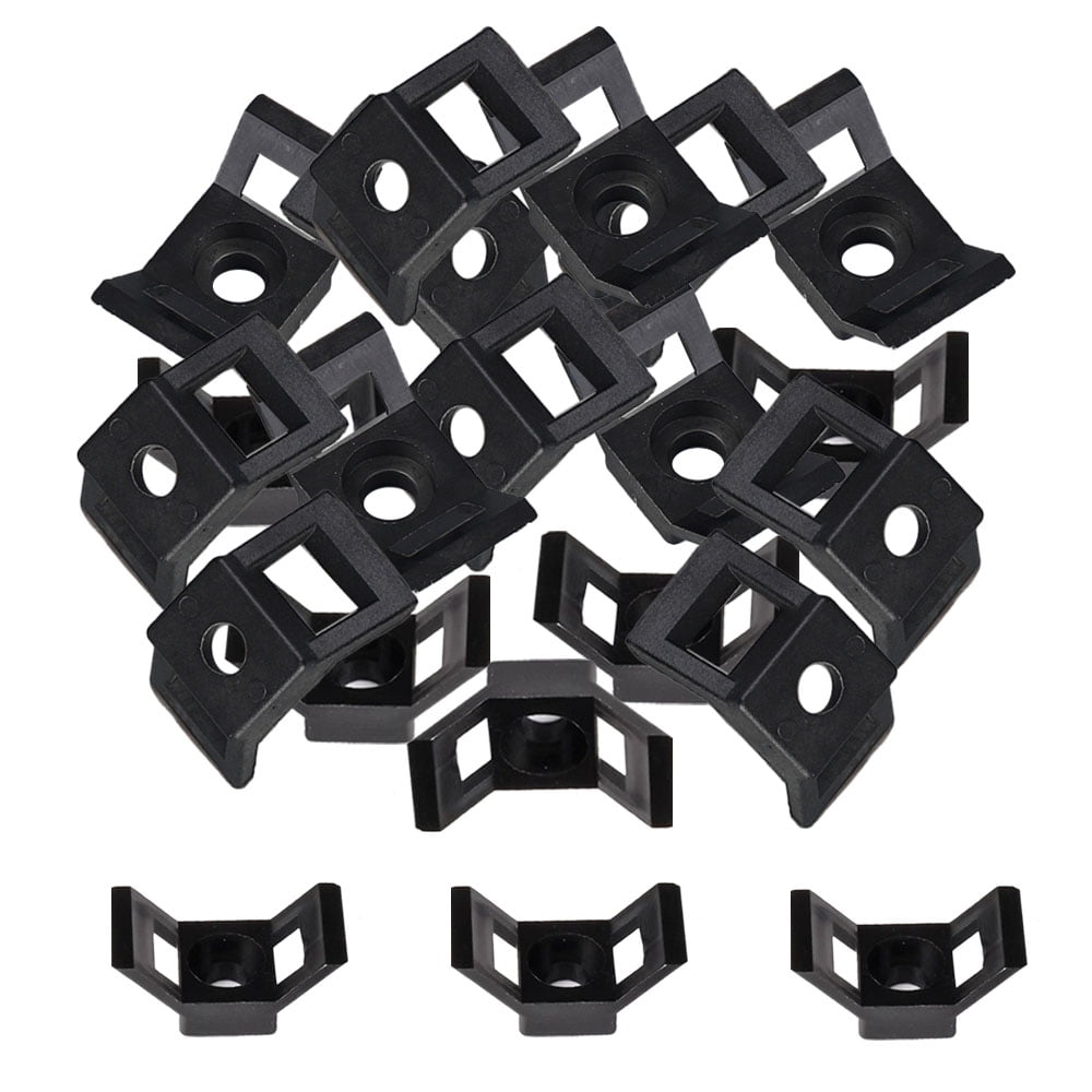 100 Pcs Black Cable Tie Base Saddle Type Mount Wire Holder，for Run ...
