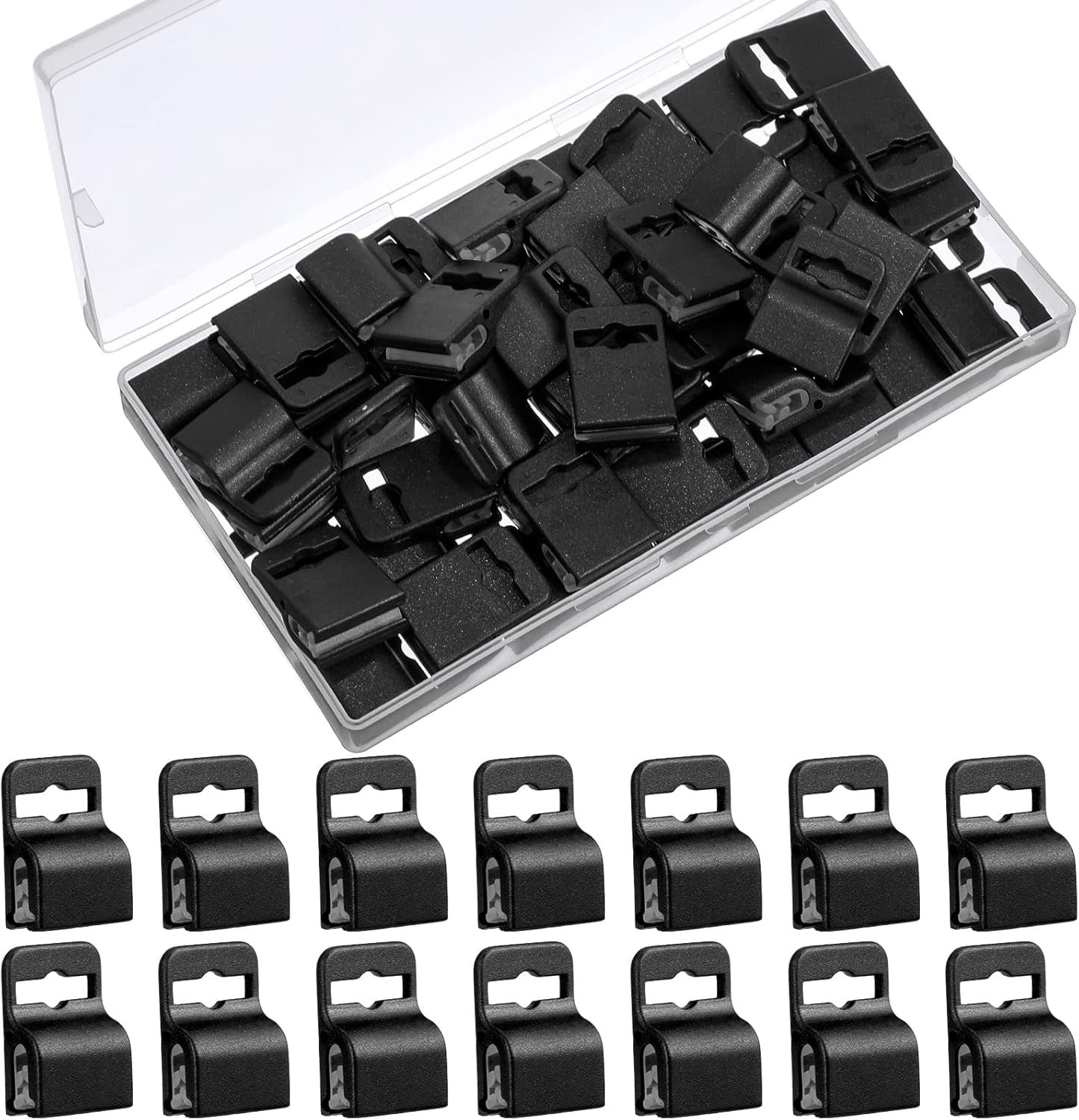100 Pcs Black Gripper Swipe Card Holder for Standard Thickness ID Card ...